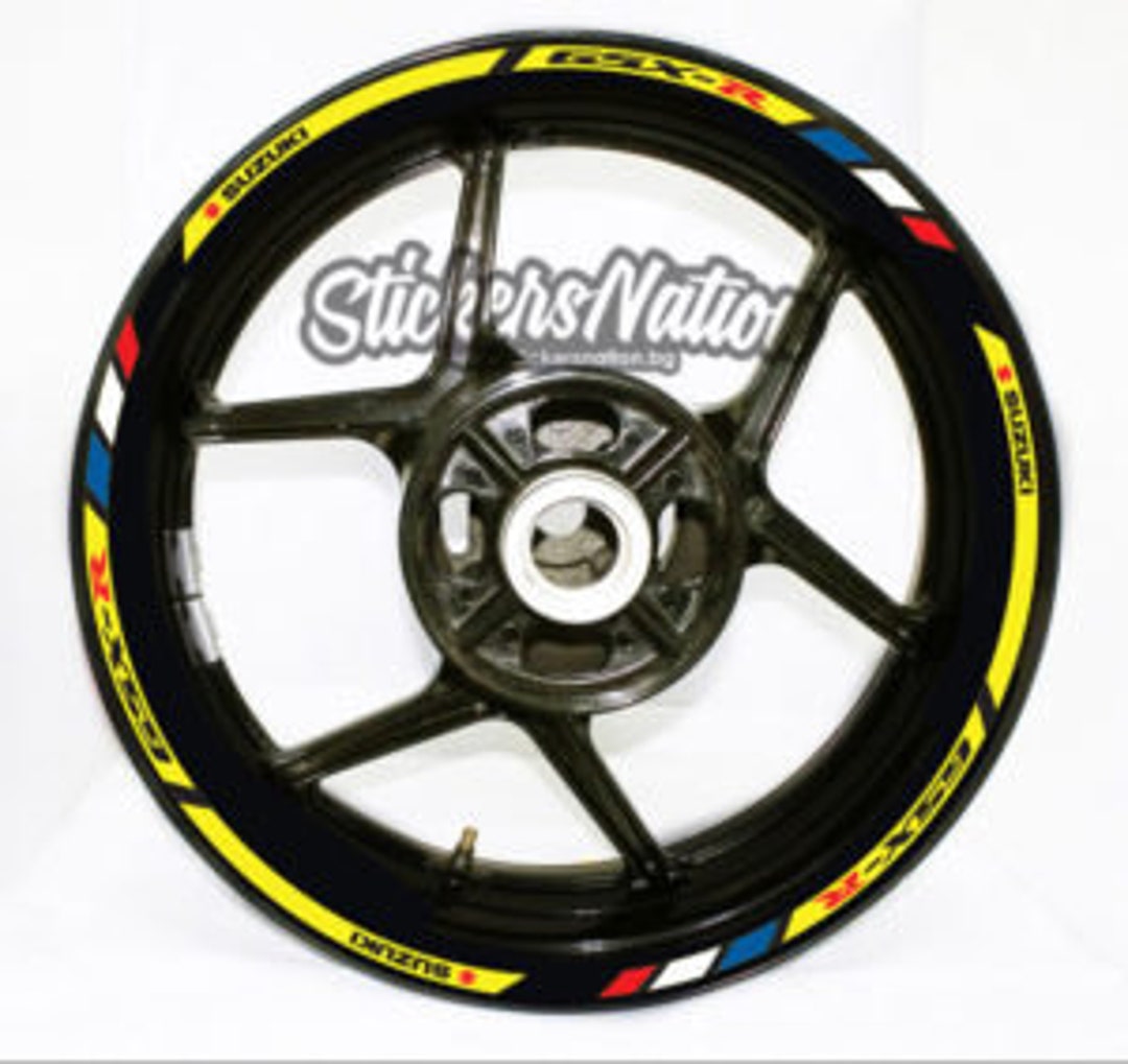SUZUKI GSXR Bike Wheel Stickers Motorcycle Motorbike Stripes Decals ...