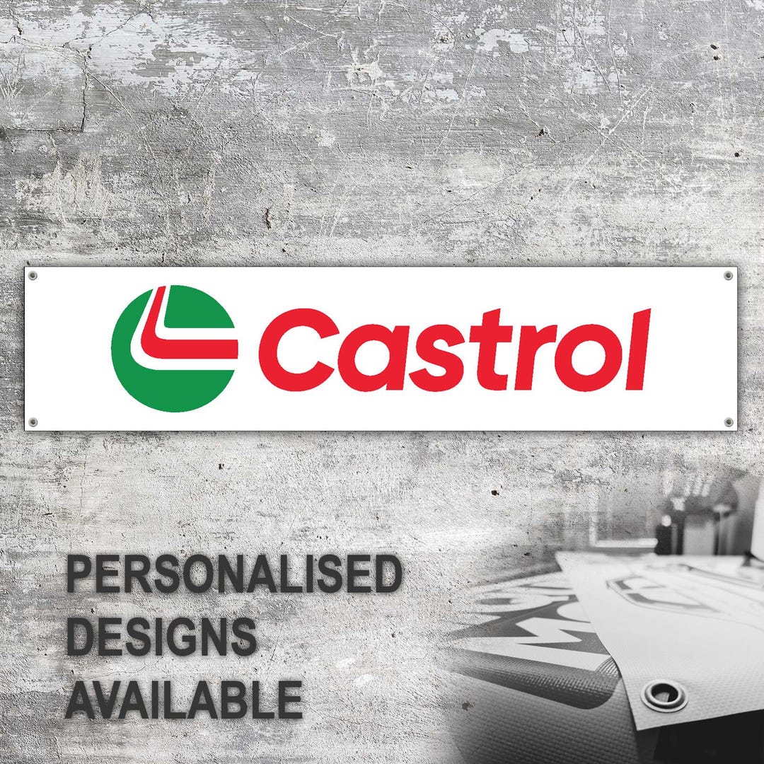 Castrol Car Bike Motorbike Vinyl Banner Motorsport Sign Garage ...