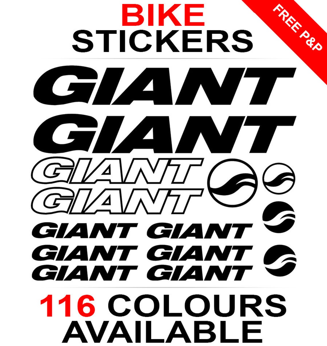 GIANT Style Bike Frame Decals Stickers - Etsy