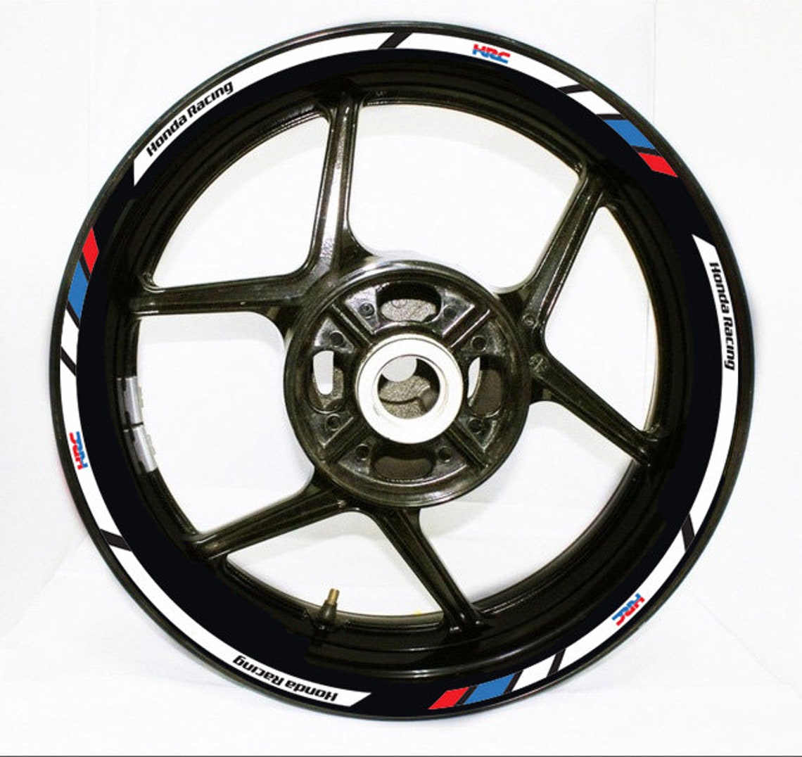 HONDA RACING HRC Bike Wheel Stickers Motorcycle Motorbike Stripes ...