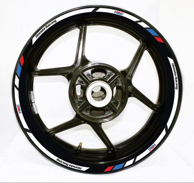 HONDA RACING HRC Bike Wheel Stickers Motorcycle Motorbike Stripes ...