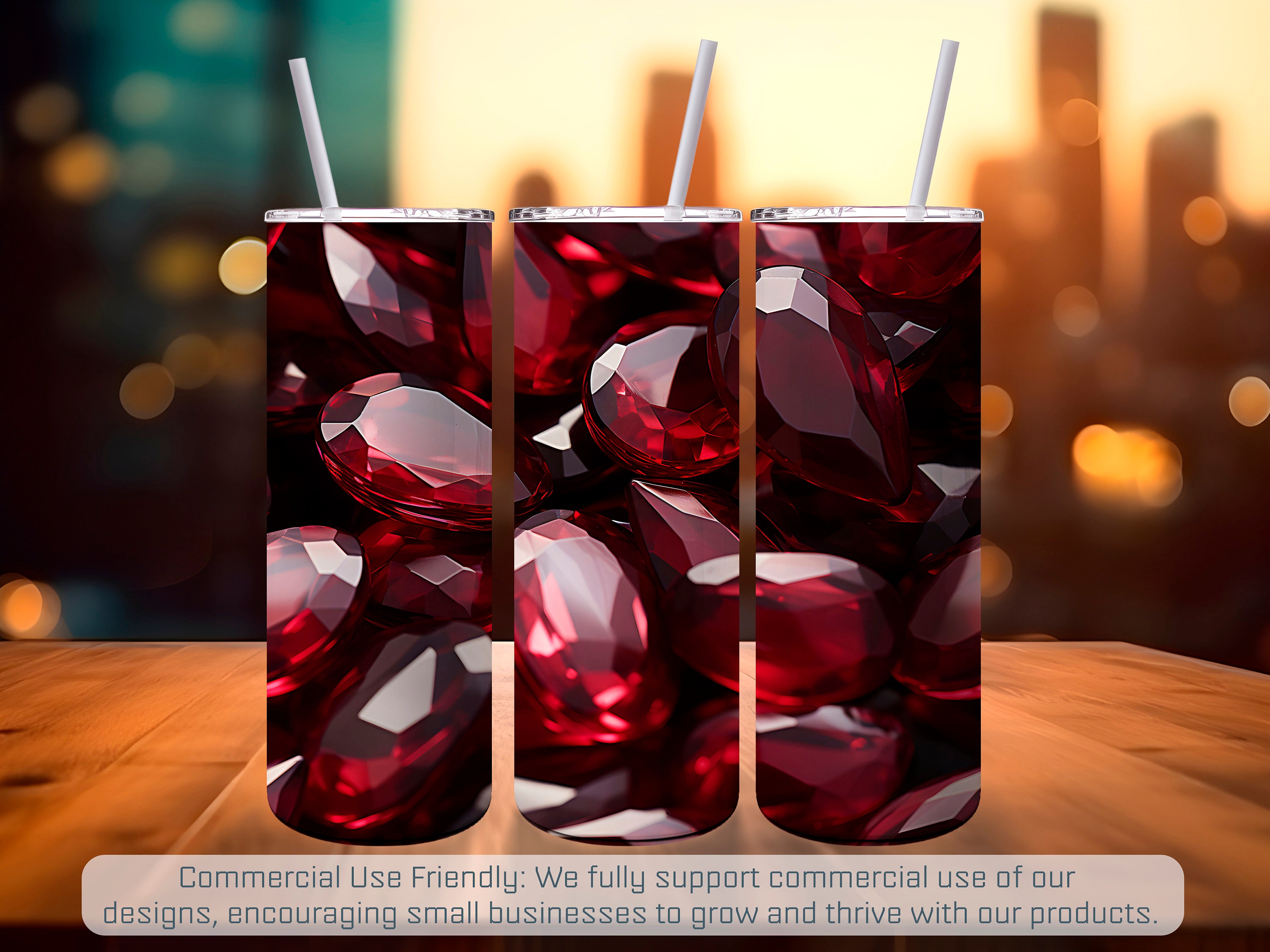 Ruby Luxury Red Gem 20oz Skinny Tumbler Sublimation Design Template ...