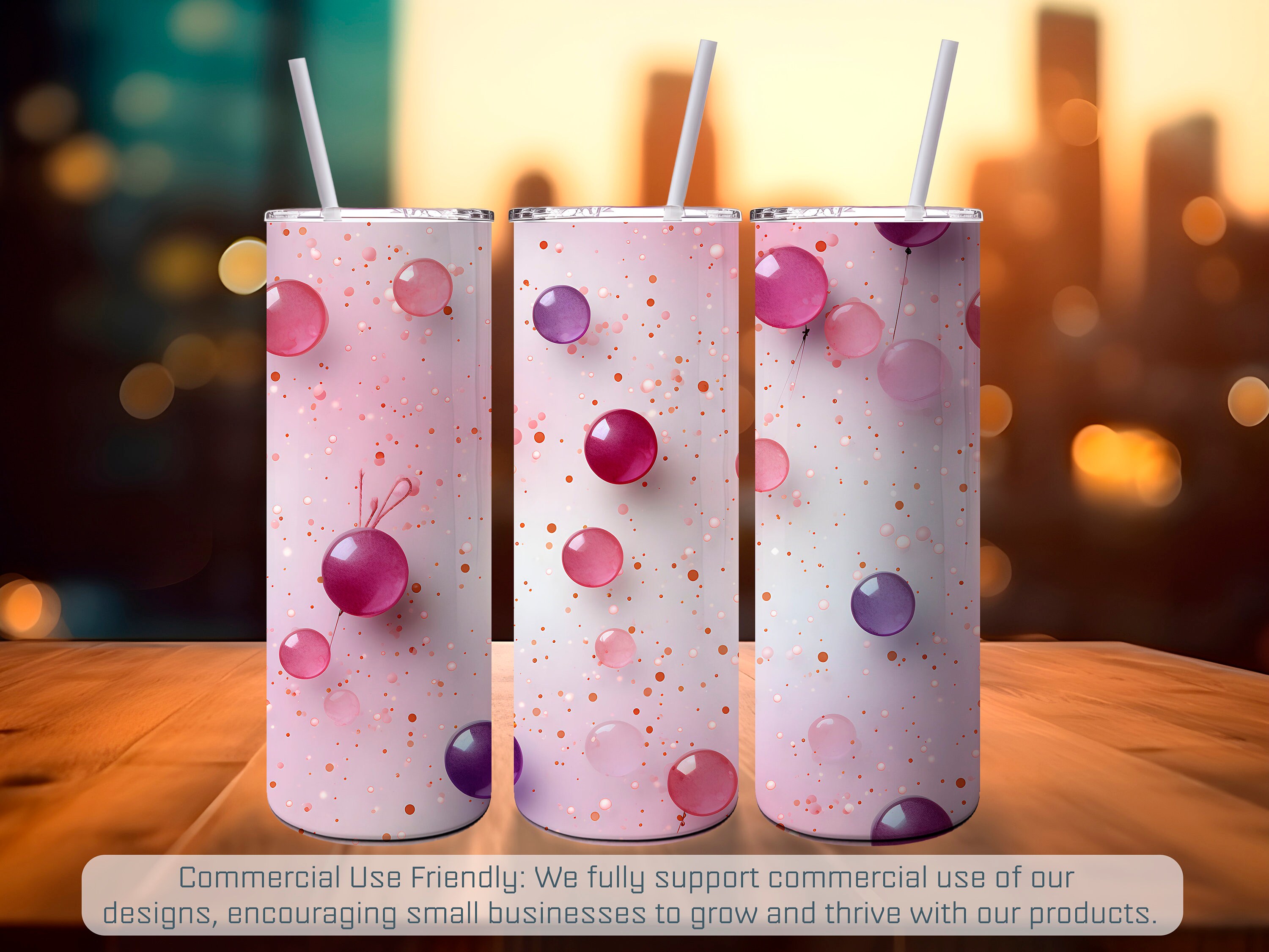 Balloons Float Through Digital Download Design Templates 20oz Skinny ...