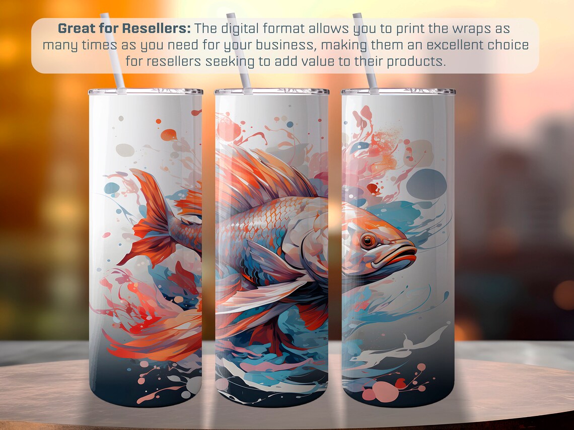 Stunning Koi Fish Sublimation Design 20oz Skinny Tumbler - Etsy