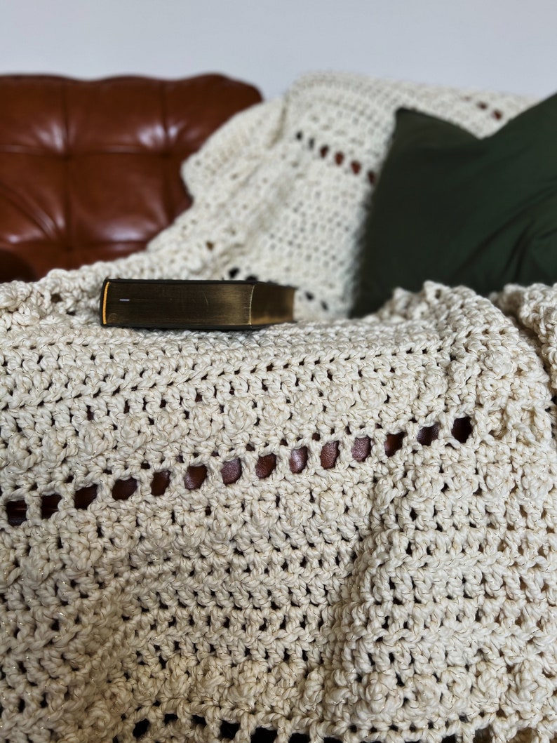 CROCHET PATTERN PDF for Easy Full-sized Blanket, Afghan With Chunky ...