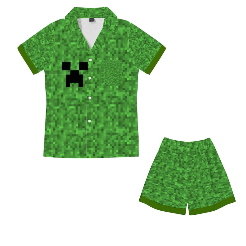 Minecraft Pjs Minecraft Pajama Pants Custom Kids Pajamas Set of Shirt ...