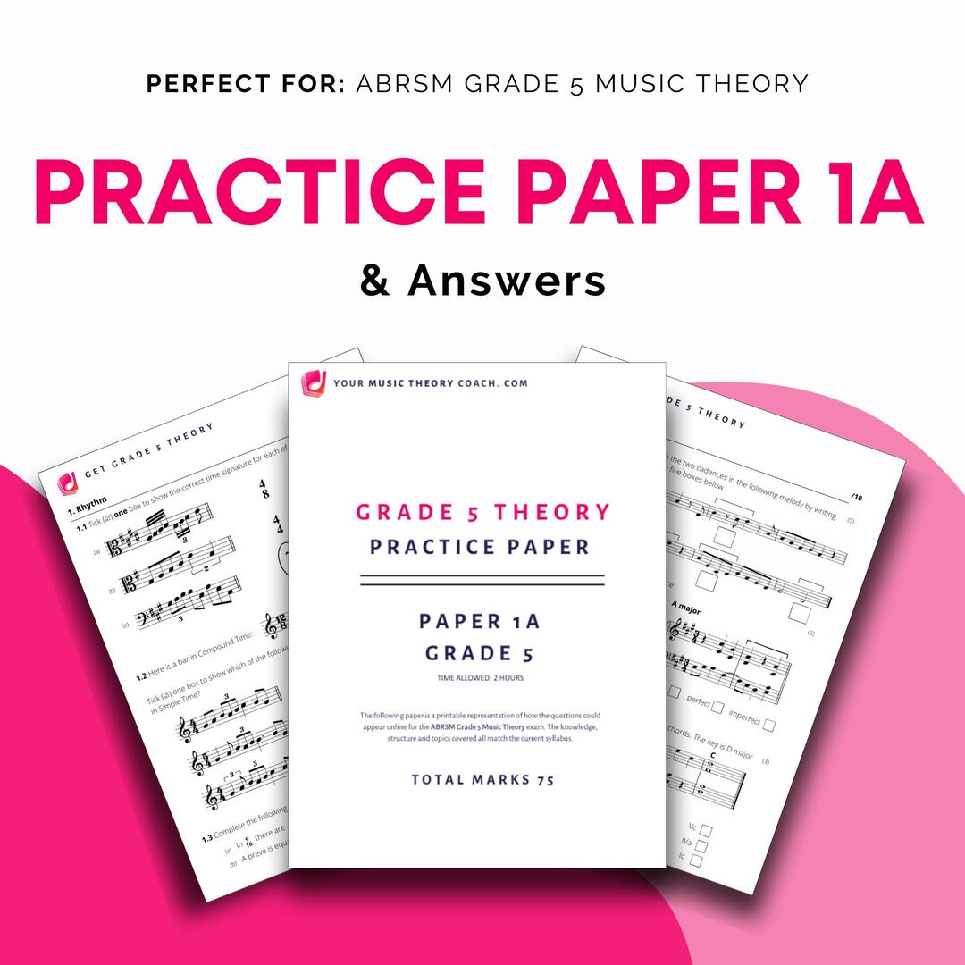 Grade 5 Theory Practice Paper 1A | Music Theory Test | Level 5 ...