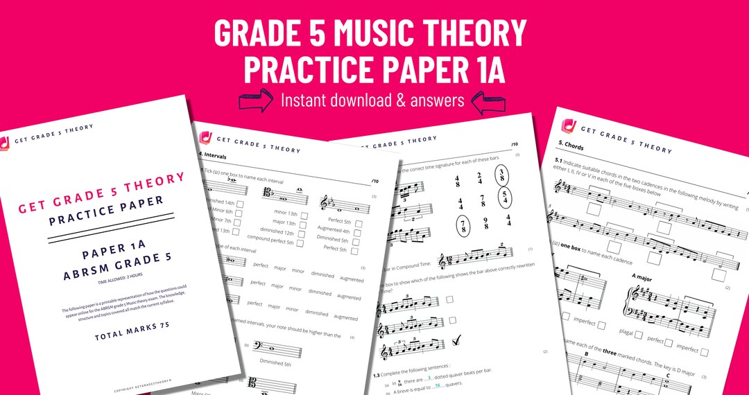 ABRSM Grade 5 Music Theory Practice Paper 1A - Test Your Knowledge of ...