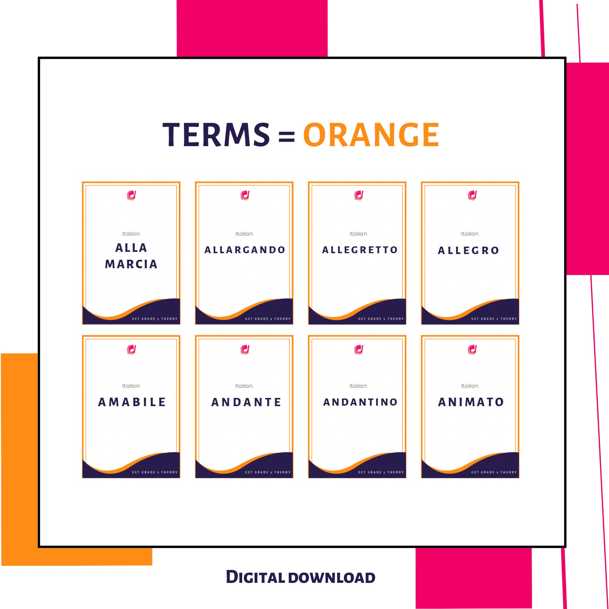 Music Theory Flashcards Terms & Signs for ABRSM Grade 5 Music Theory ...