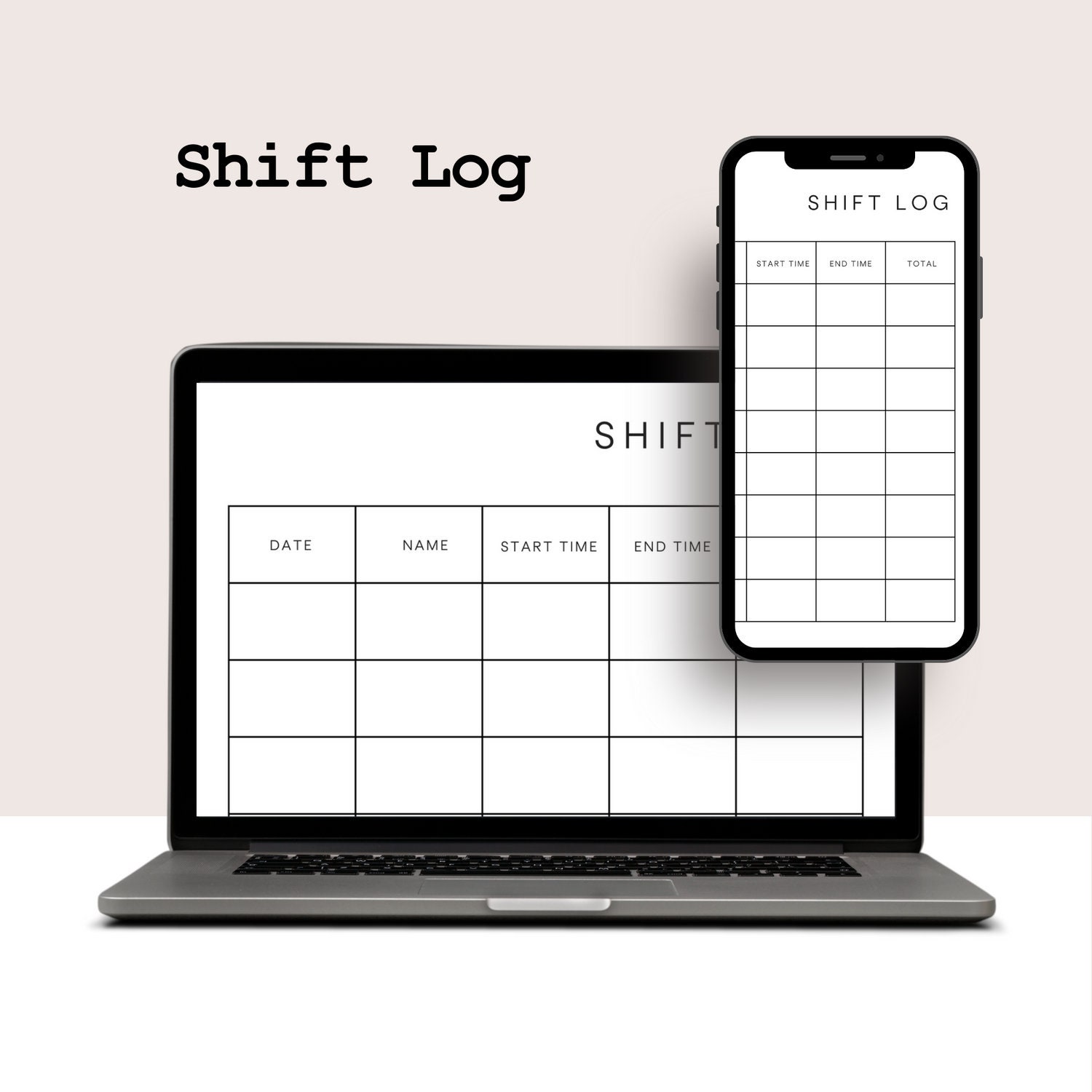 Minimalist Shift Log Printable Organize Your Work Schedule, Work Log ...