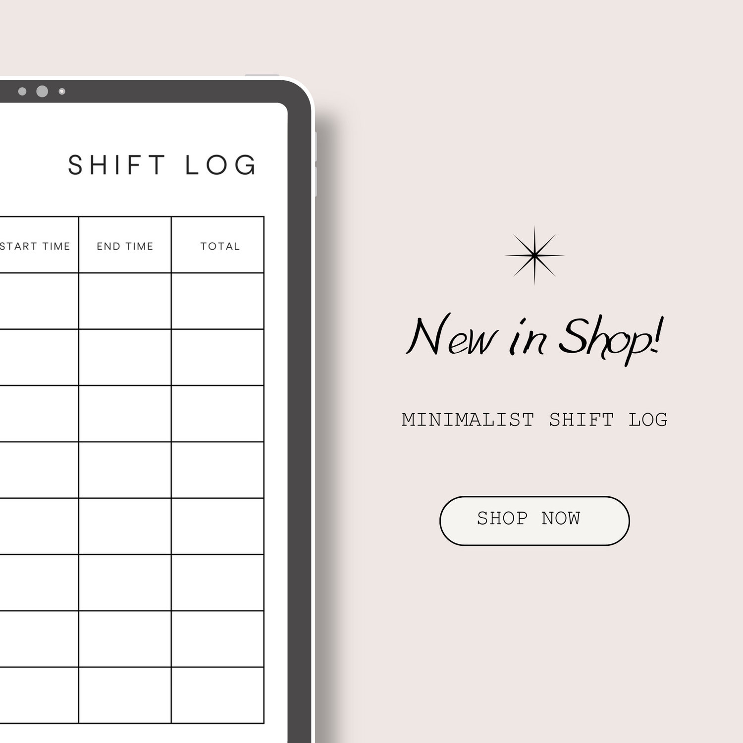 Minimalist Shift Log Printable - Organize Your Work Schedule, Work Log ...