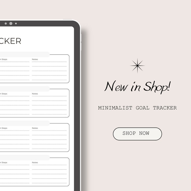 Minimalist Printable Goal Tracker Planner, Minimalist Goal Planner ...