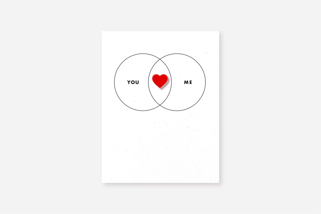 You Me Venn Diagram Card: 3D Felt Valentine's Day Card - Etsy