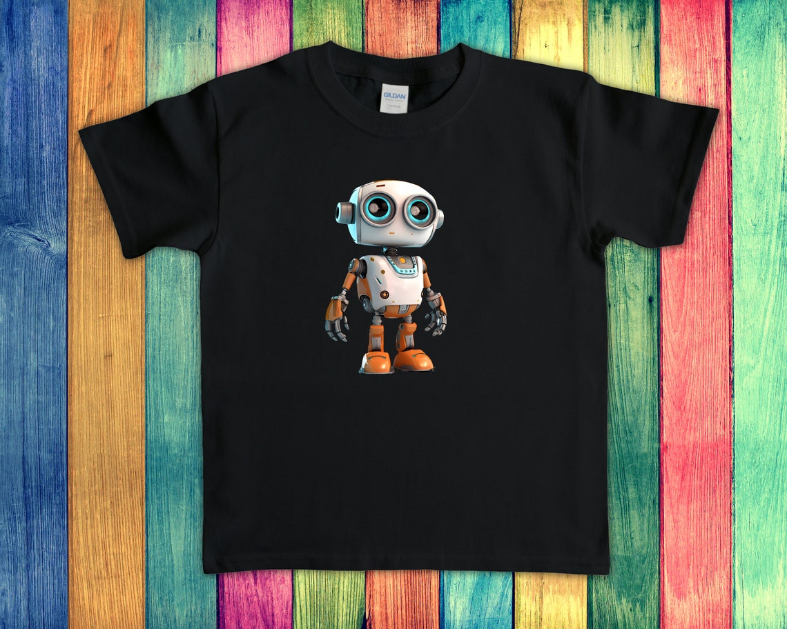 Kid's Robot T-shirt, Kid's Cartoon Robot, Cute Robot, Kid's Cartoon T ...