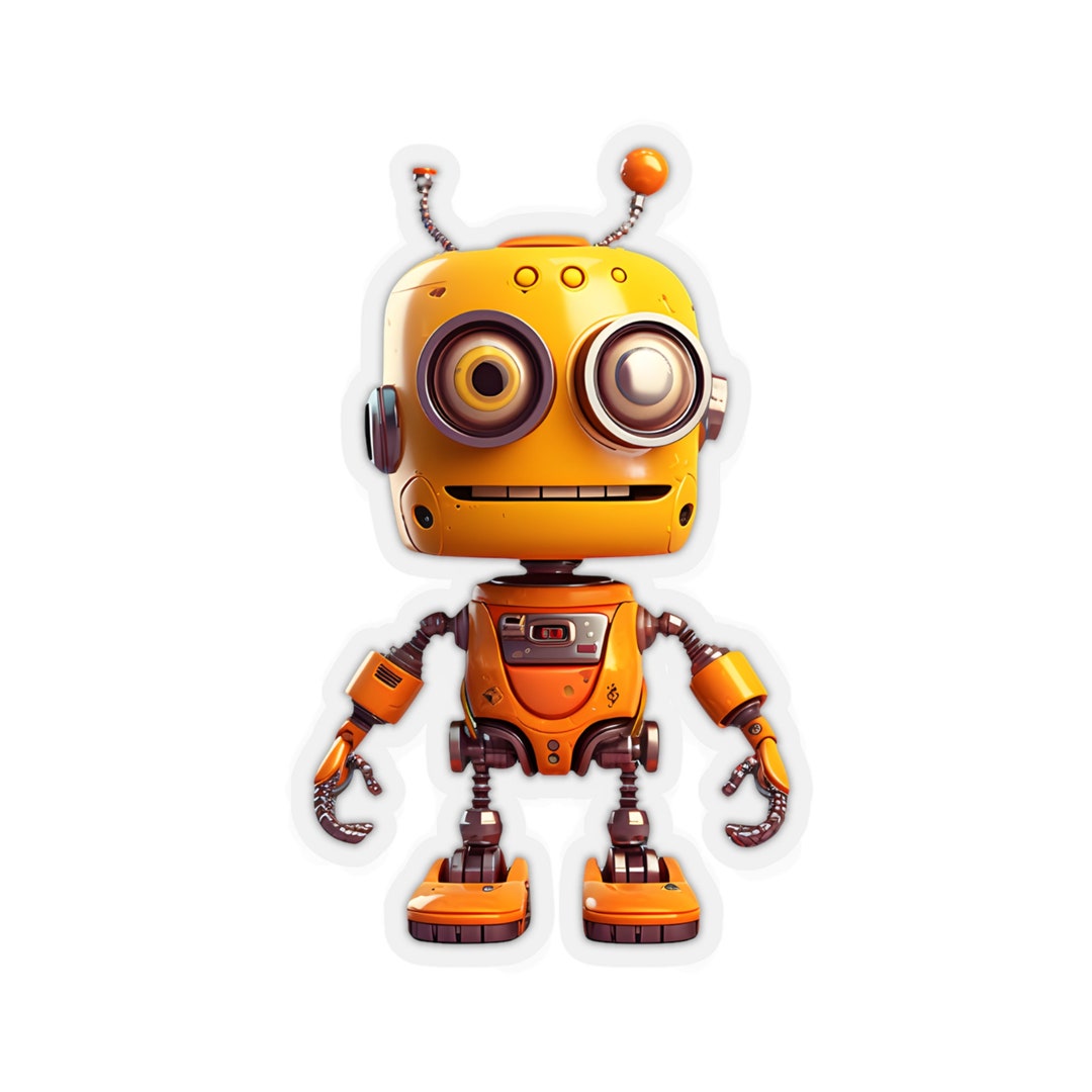 Cute Robot Sticker, "sparky", Kiss-cut Vinyl Sticker, Add a Touch of ...