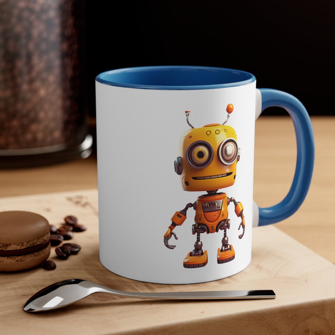 Robot Mug, Cartoon Robot, Cartoon Robot Mug, Cute Robot, Cartoon Mug ...