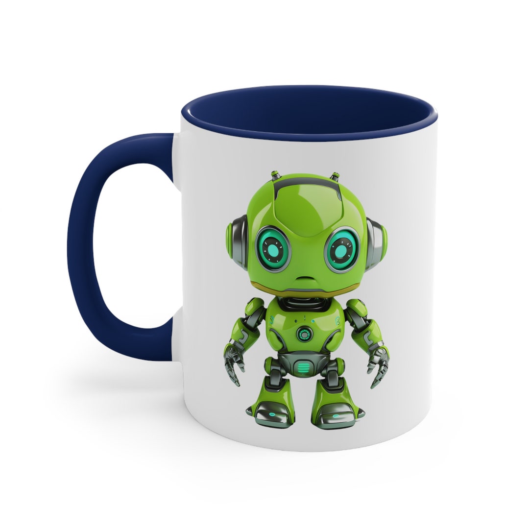 Robot Mug, Cartoon Robot, Cartoon Robot Mug, Cute Robot, Sci Fi Mug ...