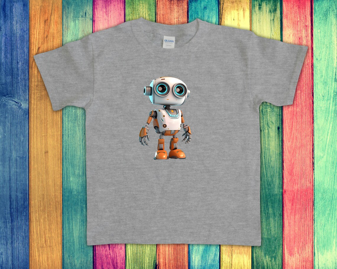 Kid's Robot T-shirt, Kid's Cartoon Robot, Cute Robot, Kid's Cartoon T ...