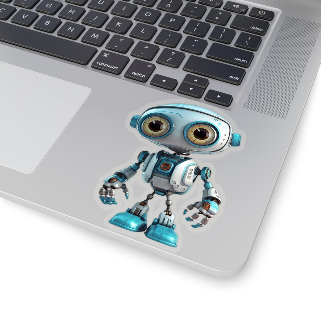 Cute Robot Sticker, "bolt", Kiss-cut Vinyl Sticker, Add a Touch of ...