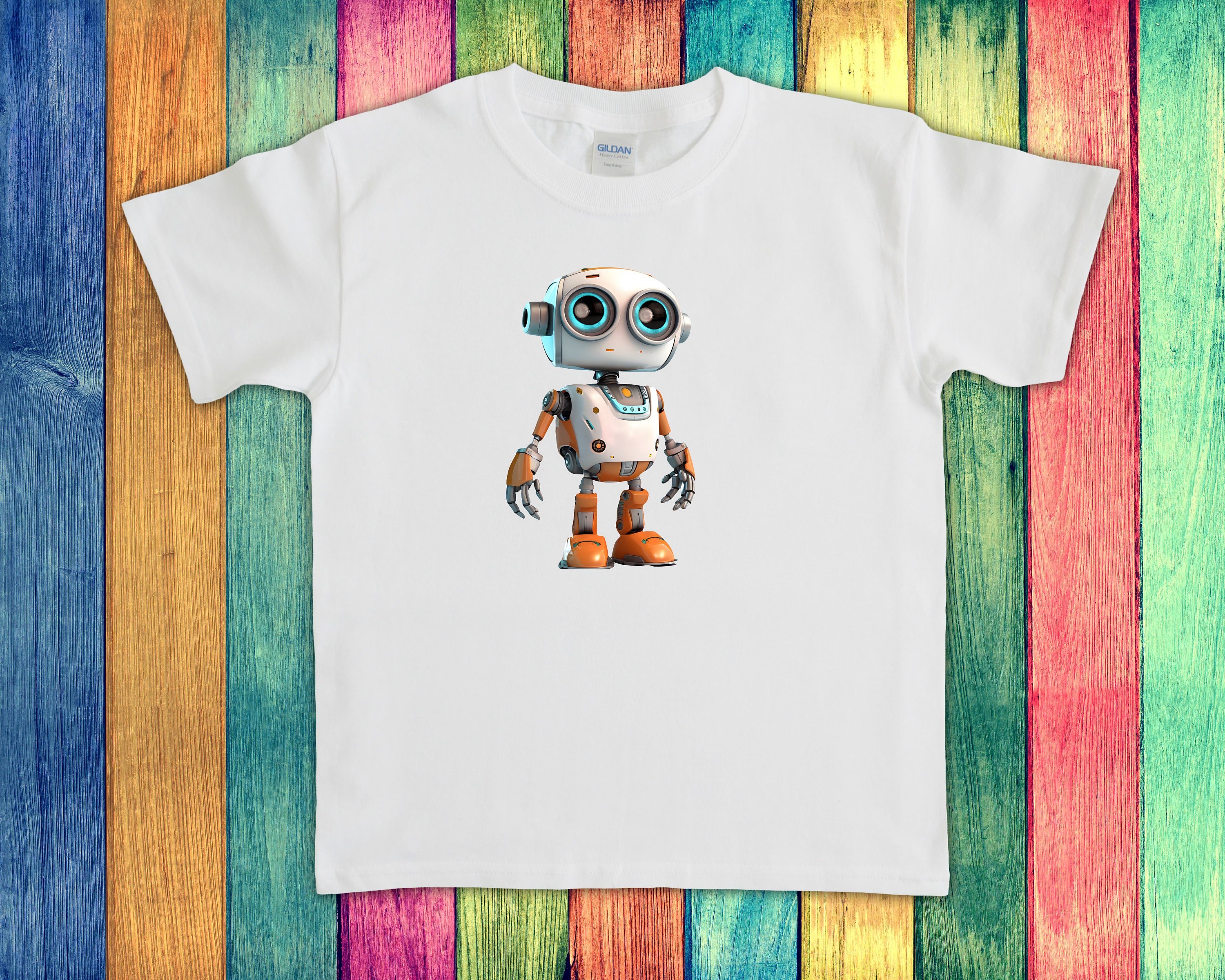Kid's Robot T-shirt, Kid's Cartoon Robot, Cute Robot, Kid's Cartoon T ...
