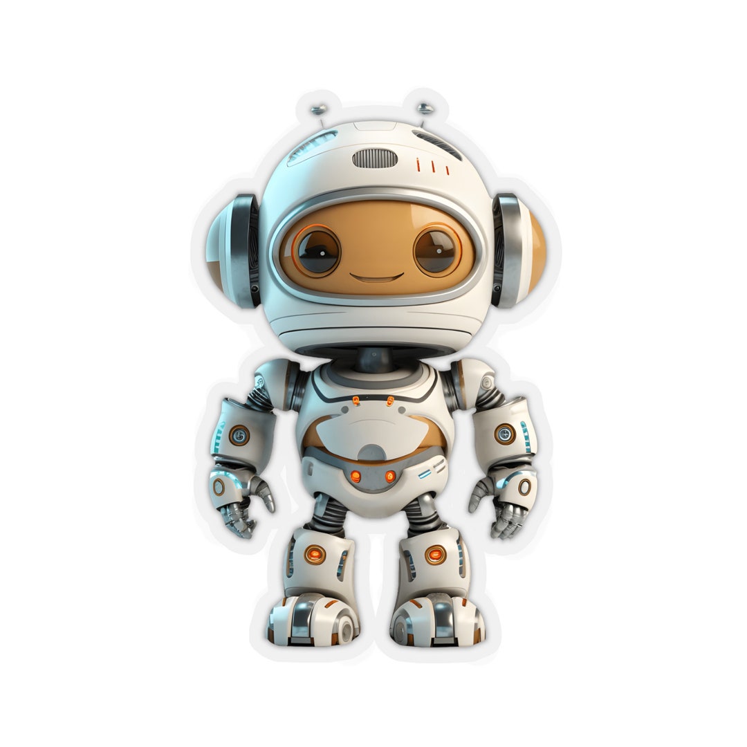 Cute Robot Sticker, "pixel", Kiss-cut Vinyl Sticker, Add a Touch of ...