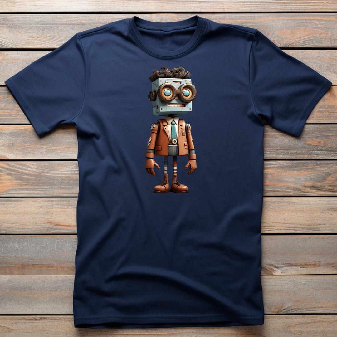 Pablo | Robot T-shirt, Stylish Bot Illustration on Soft Fabric ...