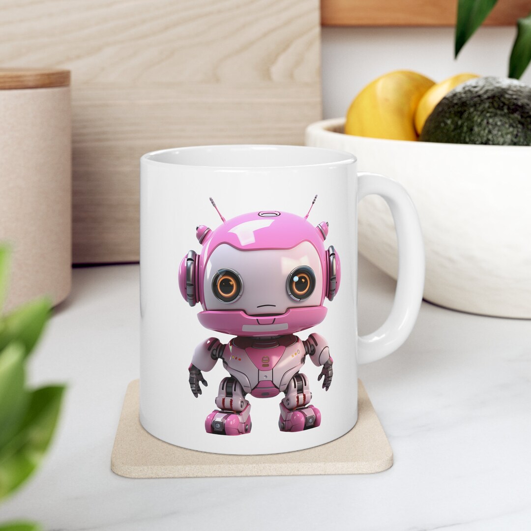 Robot Mug, Cartoon Robot, Cartoon Robot Mug, Cute Robot, Cartoon Mug ...