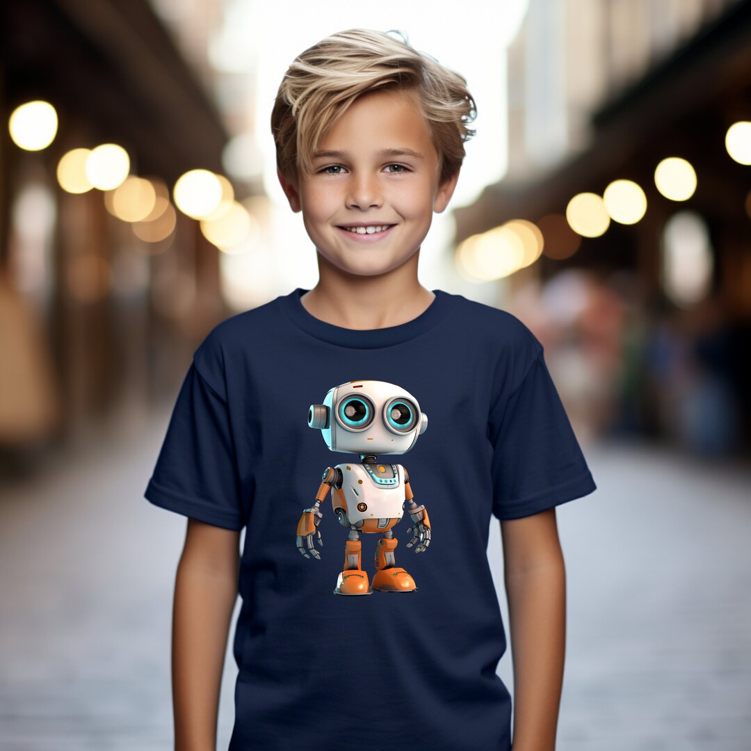 Kid's Robot T-shirt, Kid's Cartoon Robot, Cute Robot, Kid's Cartoon T ...