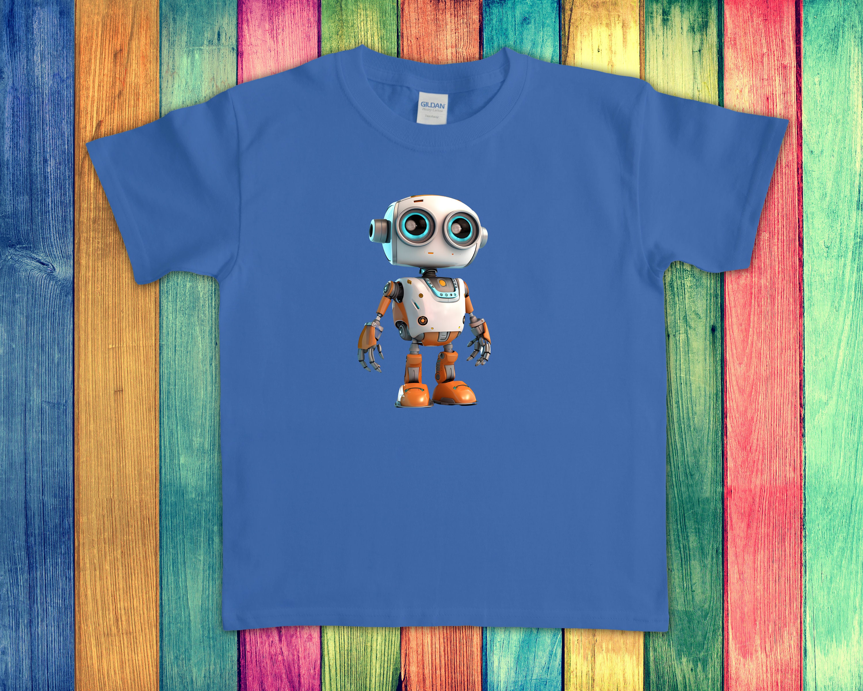 Kid's Robot T-shirt, Kid's Cartoon Robot, Cute Robot, Kid's Cartoon T ...