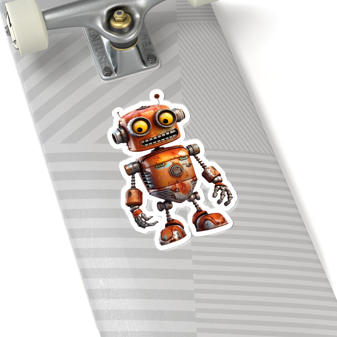 Cute Robot Sticker, "rusty", Kiss-cut Vinyl Sticker, Add a Touch of ...