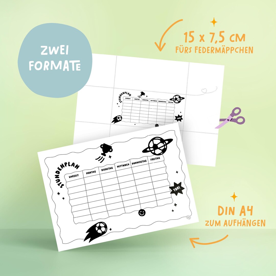 Children's Timetable PDF to Print and Fill Out | A4 + Mini Planner ...