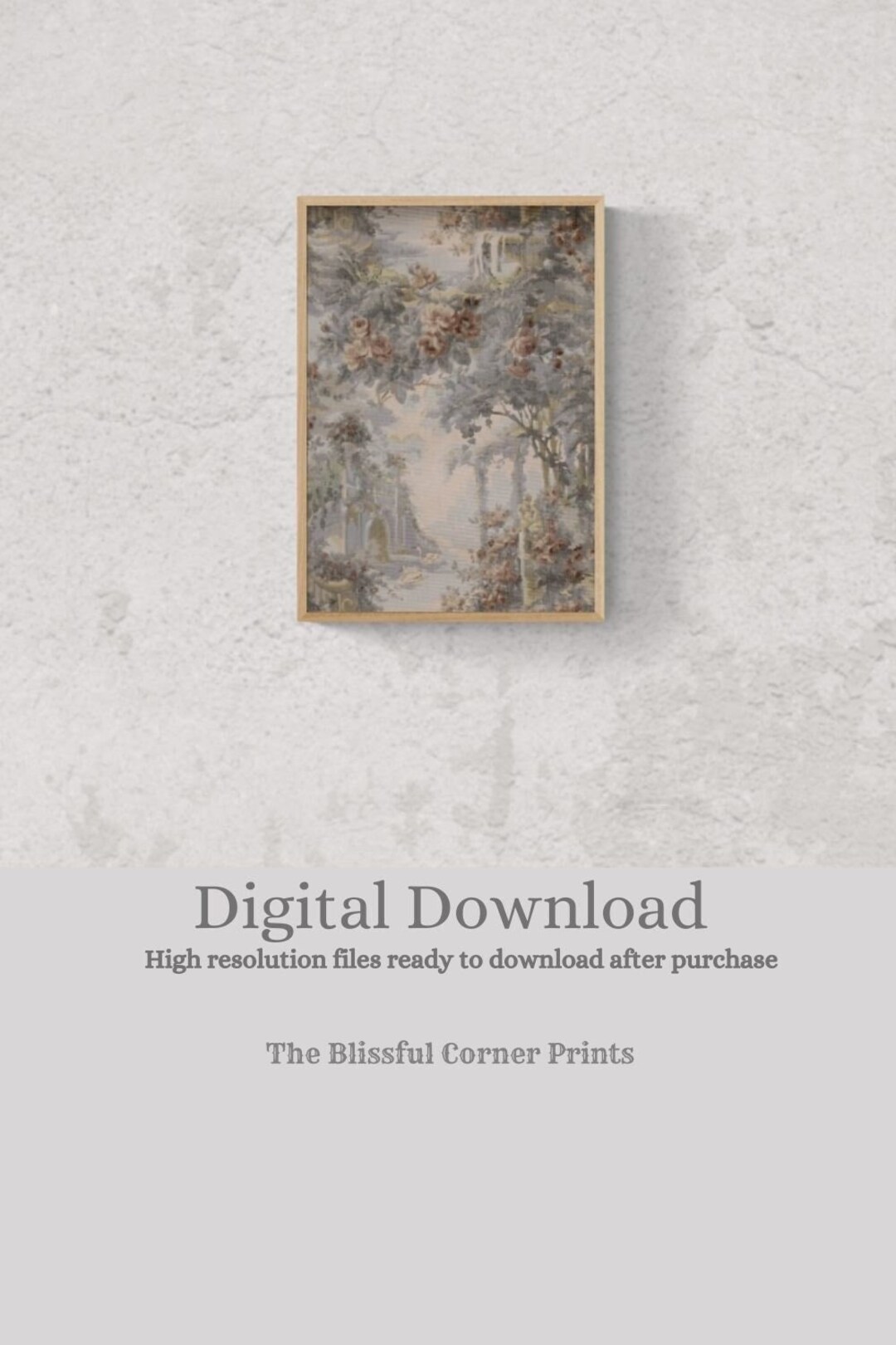 Vintage Tapestry Artwork Printable Wall Art JPG Files Neutral Beige and ...
