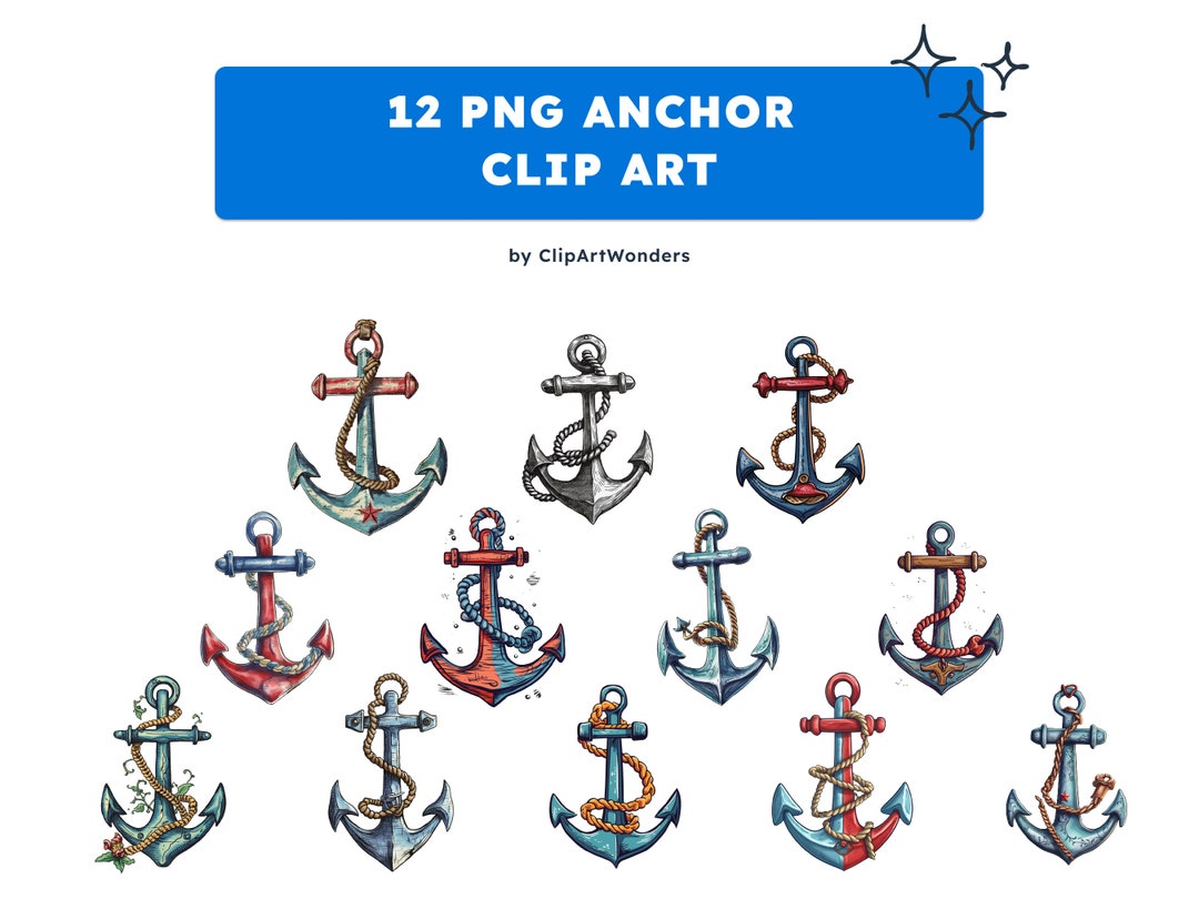 Ancla Clipart PNG con fondo transparente - Etsy España
