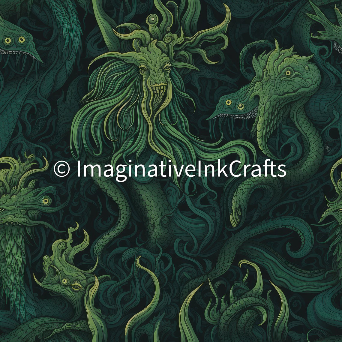 Dark Mythical Creatures: Collection of 20 Seamless Image Patterns - Etsy