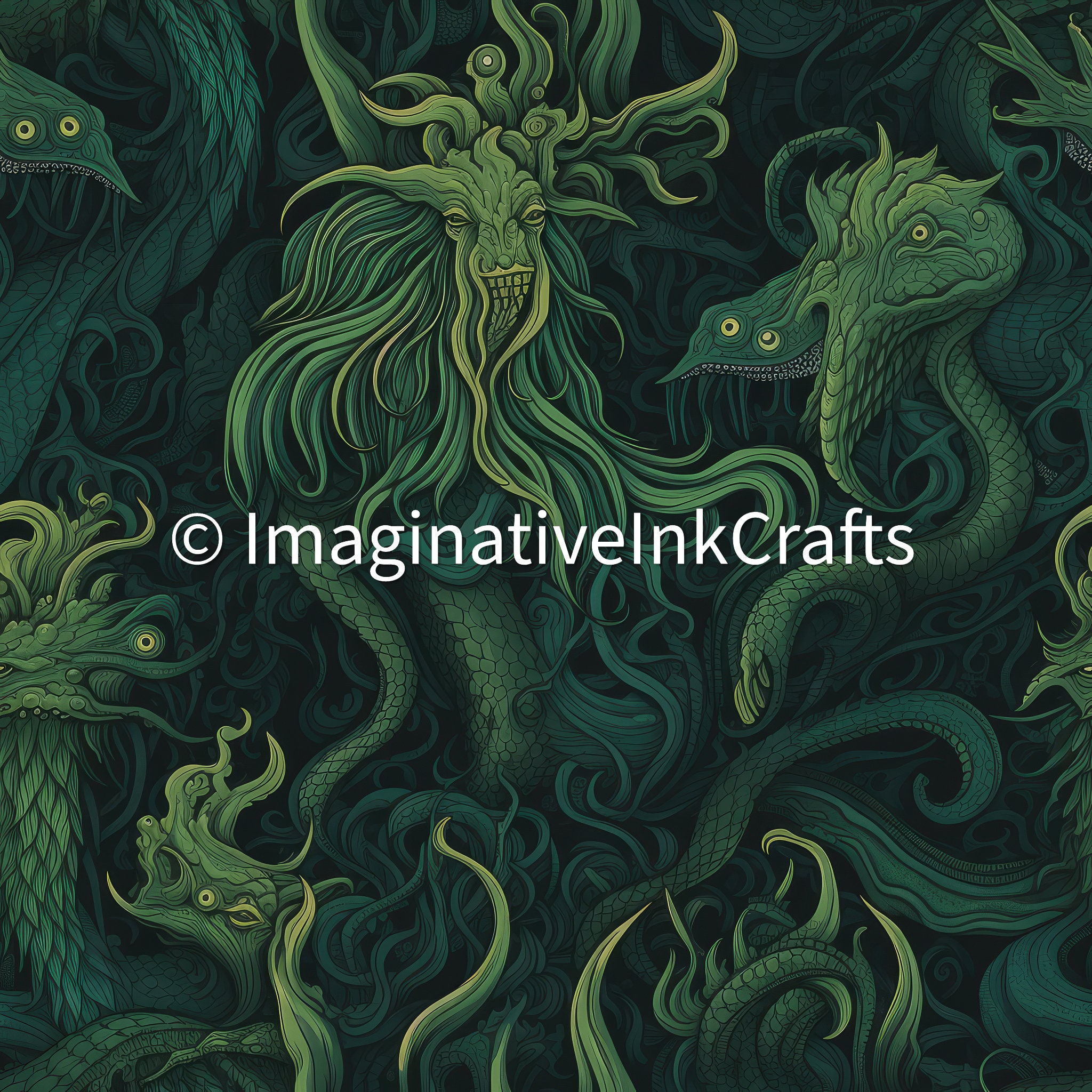 Dark Mythical Creatures: Collection of 20 Seamless Image Patterns - Etsy