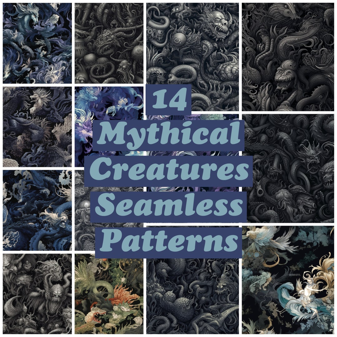 14-piece Dark Mythical Creatures Wallpaper Collection Lovecraft-inspired - Etsy