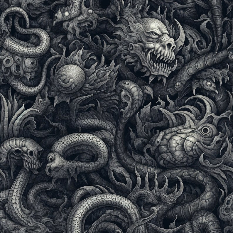 14-piece Dark Mythical Creatures Wallpaper Collection Lovecraft ...