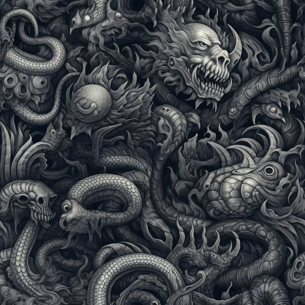 14-piece Dark Mythical Creatures Wallpaper Collection Lovecraft-inspired - Etsy
