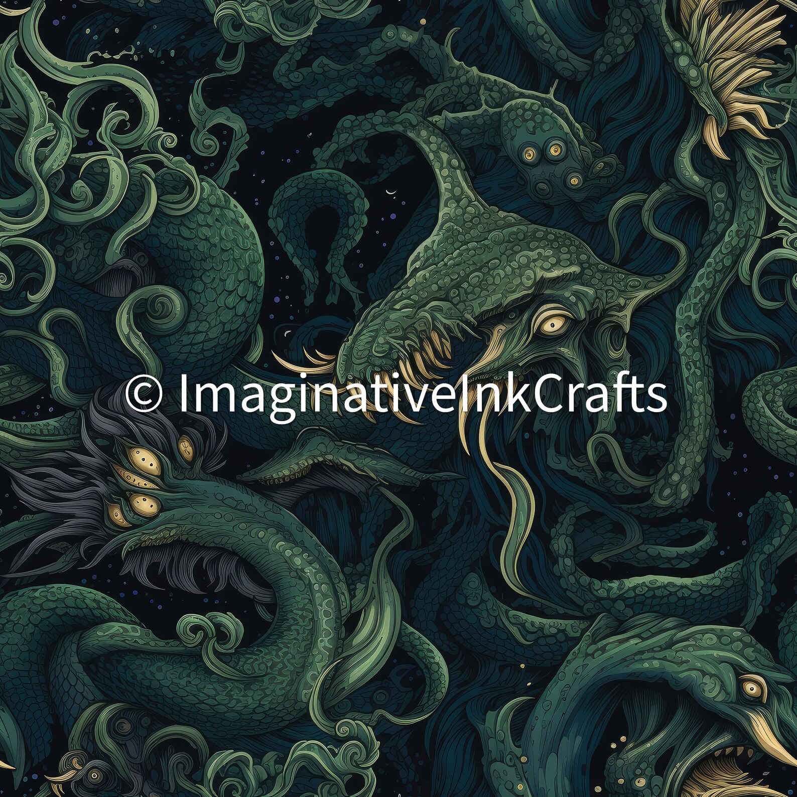 Dark Mythical Creatures: Collection of 20 Seamless Image Patterns - Etsy