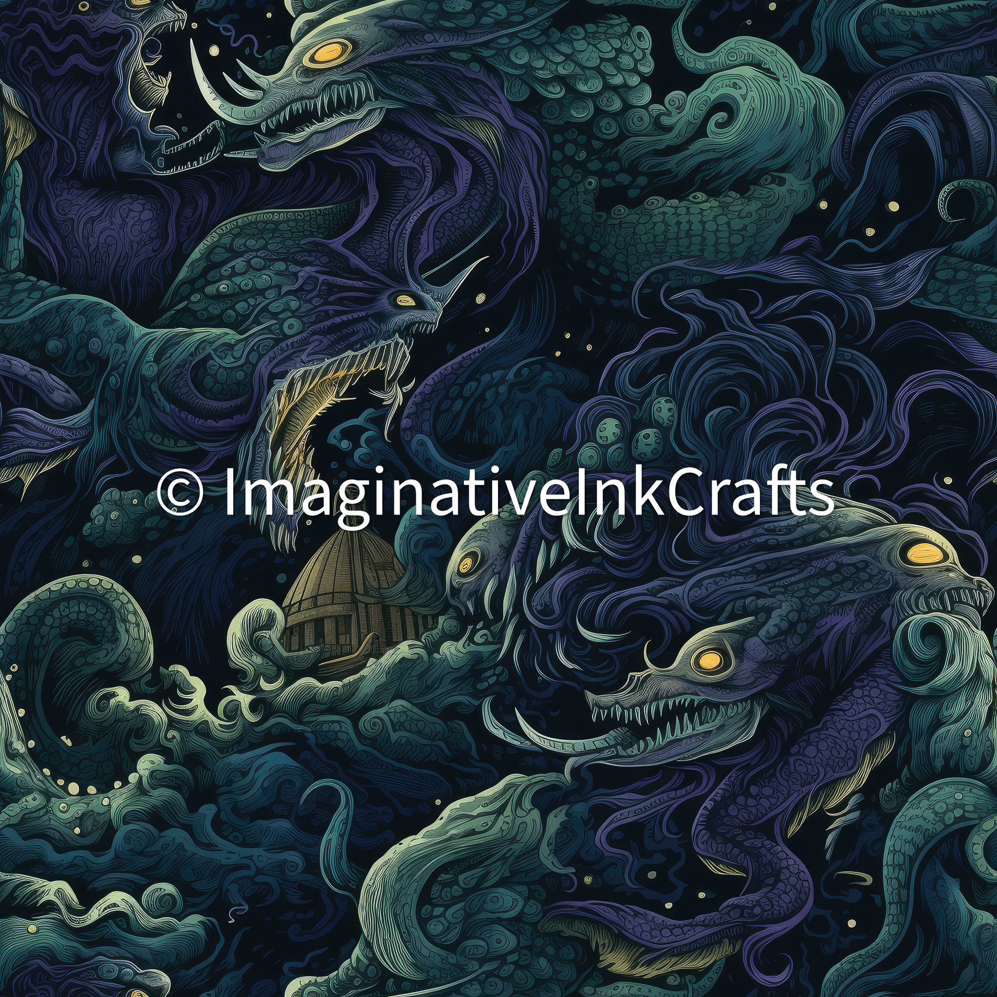 Dark Mythical Creatures: Collection of 20 Seamless Image Patterns - Etsy