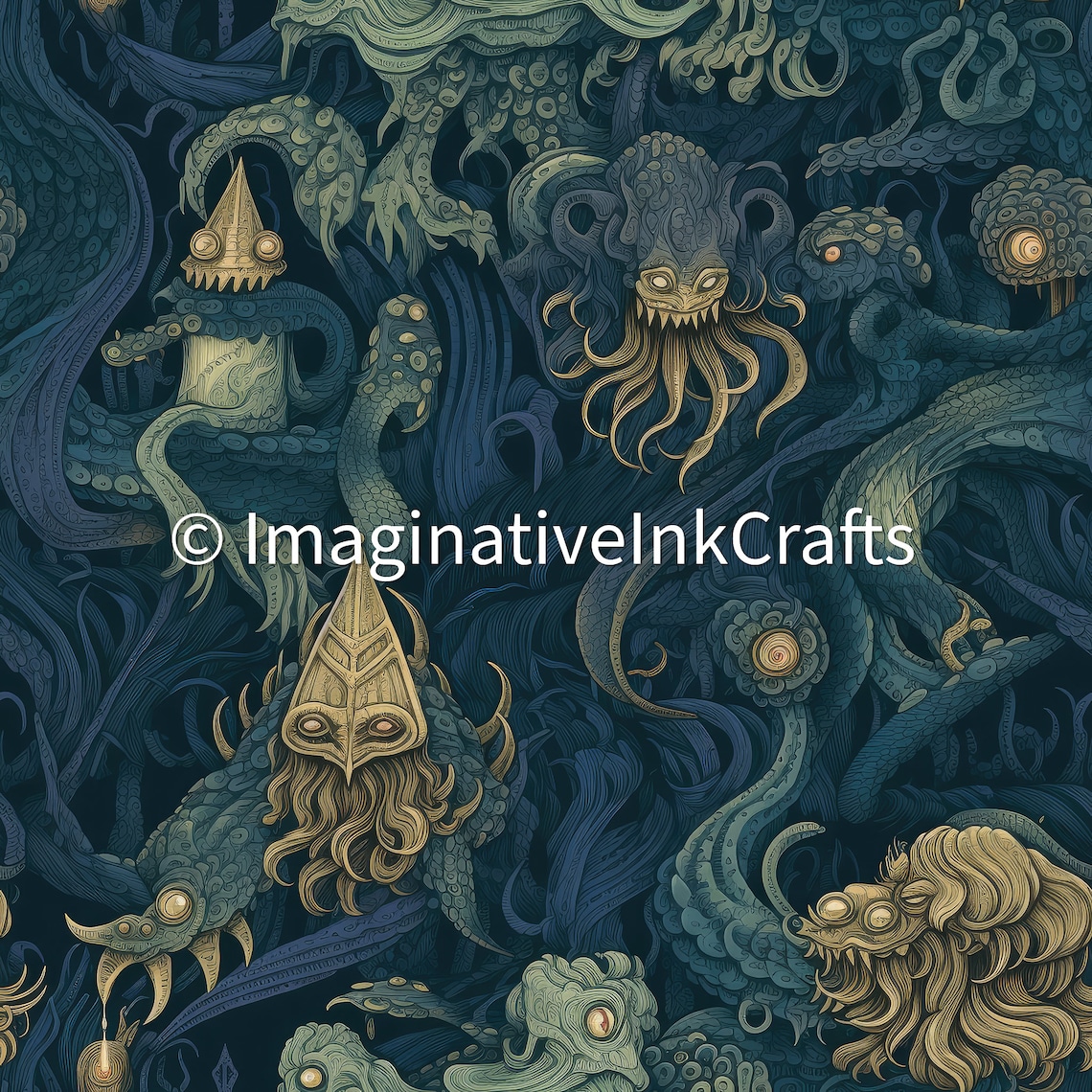 Dark Mythical Creatures: Collection of 20 Seamless Image Patterns - Etsy