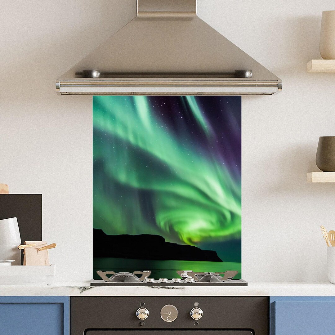 Northern Lights Kitchen Splashback: Toughened Glass Panel - Etsy