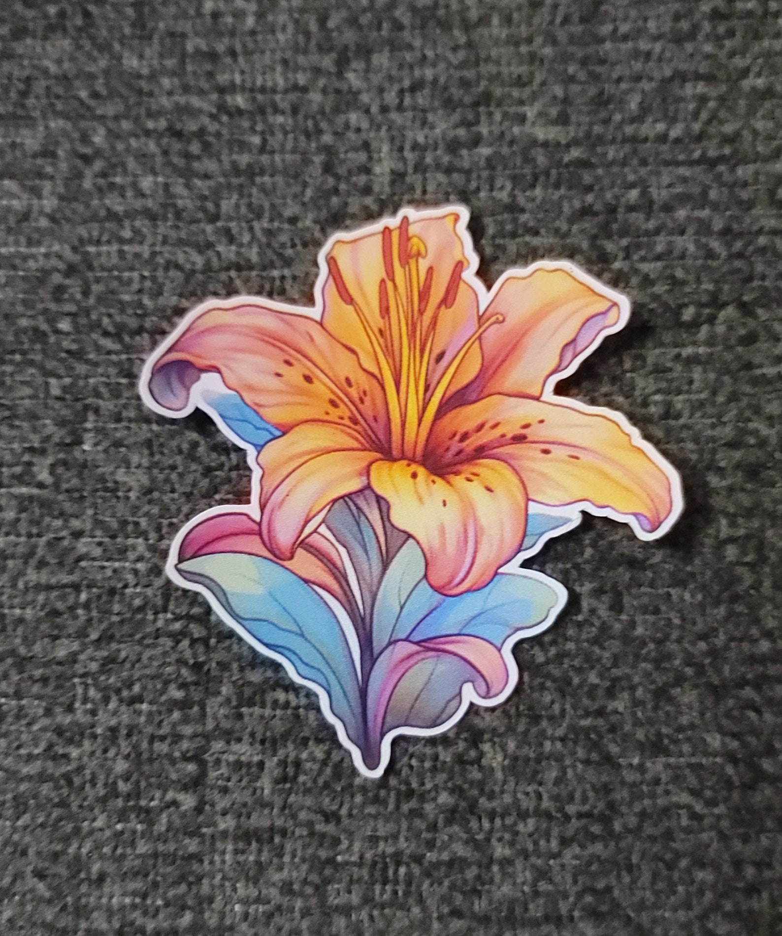 Colorful Tiger Lily Sticker - Etsy