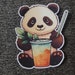 Cute Panda Bear Drinking Green Tea Sticker - Etsy