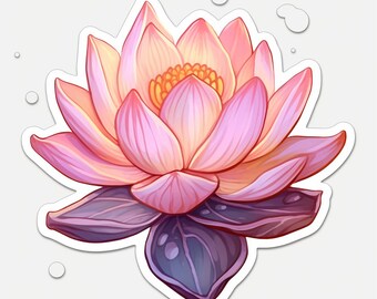 Lotus Flower Sticker - Etsy