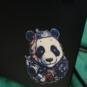 Steampunk Industrial Robot Panda Sticker - Etsy