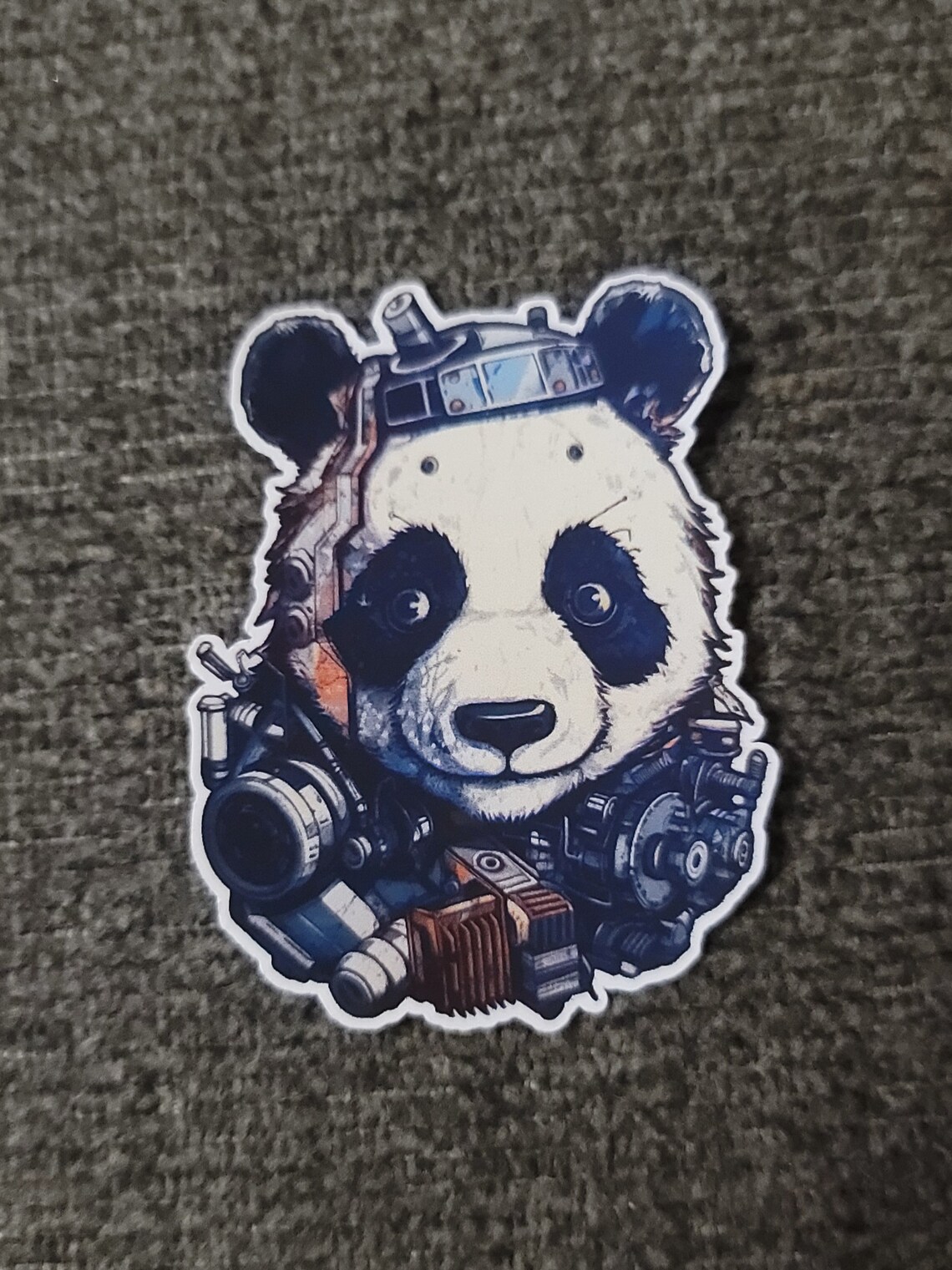 Steampunk Industrial Robot Panda Sticker - Etsy