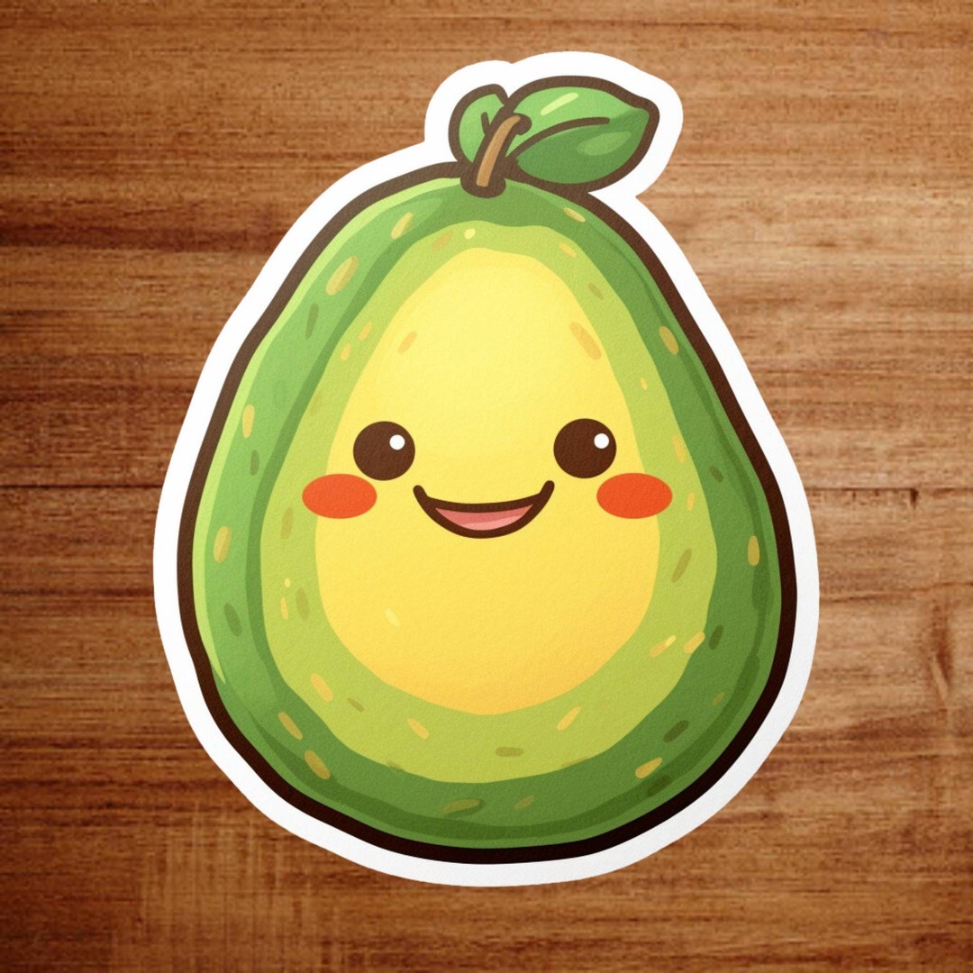 Cute Avocado Sticker - Etsy