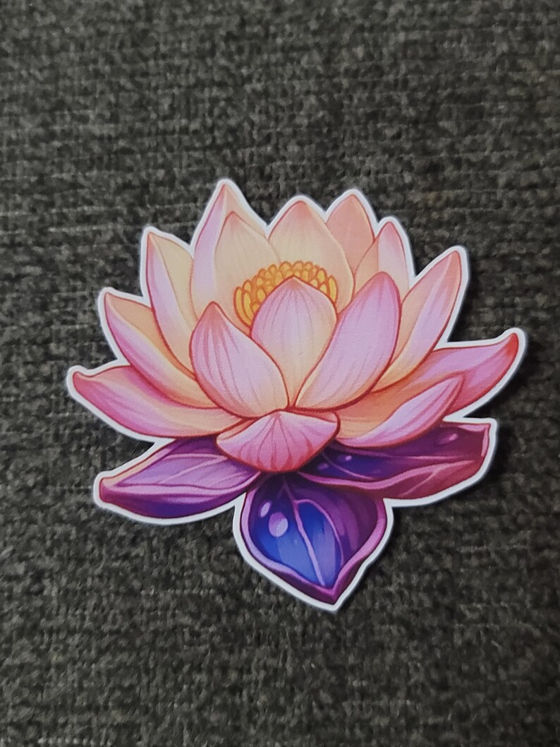Colorful Lotus Flower Sticker - Etsy