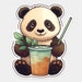 Cute Panda Bear Drinking Green Tea Sticker - Etsy